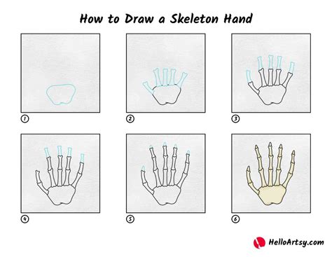 How To Draw A Skeleton Hand Helloartsy