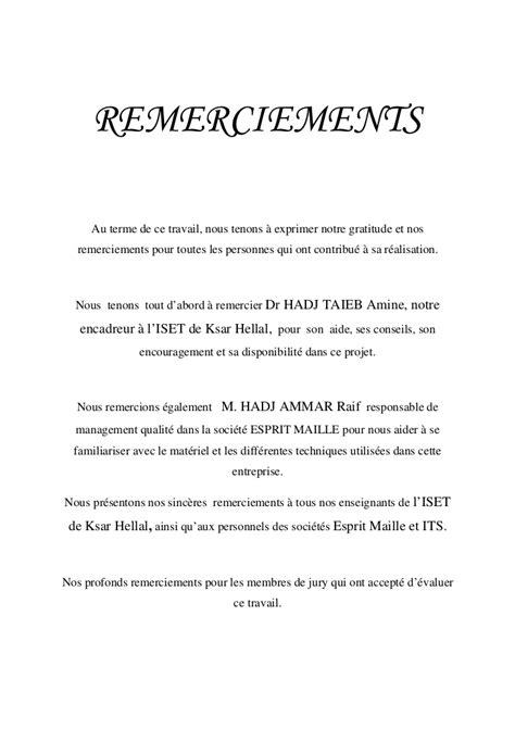 Exemple De Remerciement D Un Memoire