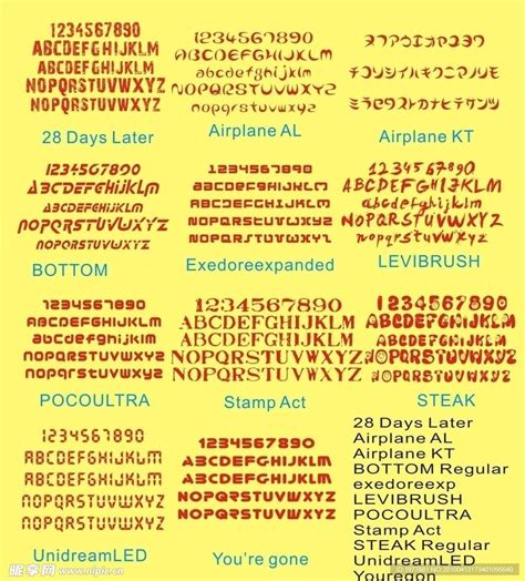 常用设计英文字体（其中一个字体文件解压错误）英文字体字体下载多媒体图库昵享网nipiccn