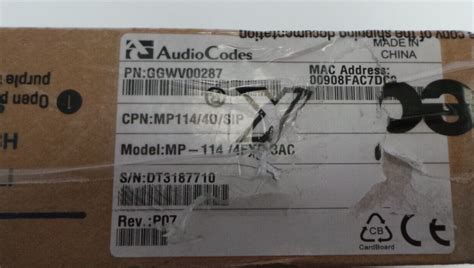 Audiocodes Mp 114 4fxo 3ac Voip Gateway 90dayrtb Ebay