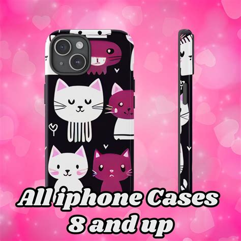 Kawaii Cat Case Cat Iphone Case Cat Phone Case Pink Case Pink