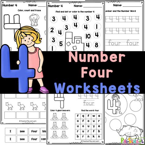Number 4 Worksheets Free Tracing And Counting Printables Worksheets