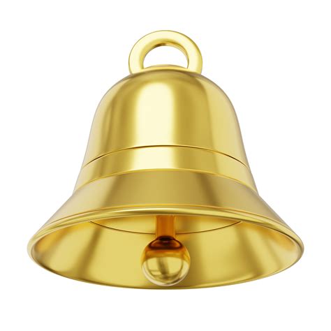 Campana De Metal Dorado Símbolo De Notificación Representación 3d