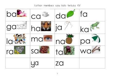 PDF Latihan Membaca Suku Kata Terbuka Kv DOKUMEN TIPS
