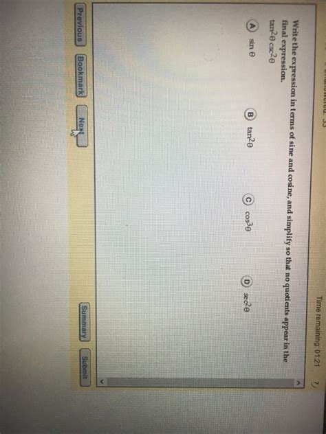Solved Write The Expression In Terms Of Sine And Cosine And Chegg