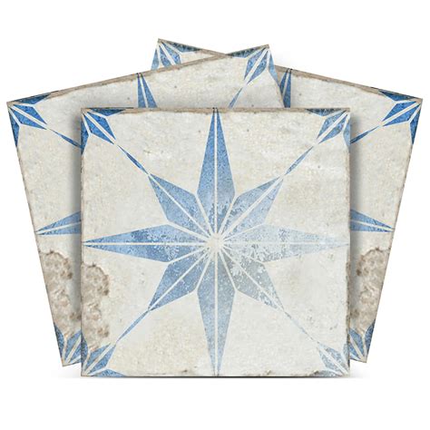 Mi Alma Light Blue Star Shaped Peel Stick Vinyl Backsplash Tiles X Pcs Walmart