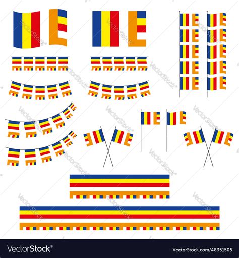 Buddhist Flags Royalty Free Vector Image Vectorstock