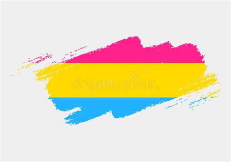 Bandera Pansexualidad Pintada Con Pincel Sobre Fondo Blanco Concepto
