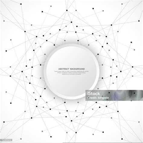 추상적인 프랙탈 배경과 점과 선을 연결하는 기하학적 패턴 수다에 대한 스톡 벡터 아트 및 기타 이미지 수다 연결 It 지원 Istock