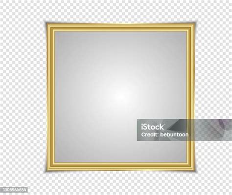 투명한 배경에 고립된 그림자가 있는 골드 빛나는 빛나는 프레임 골드 럭셔리 빈티지 스타일 사실적인 테두리 사진 배너 일러스트레이션 벡터 0명에 대한 스톡 벡터 아트 및 기타
