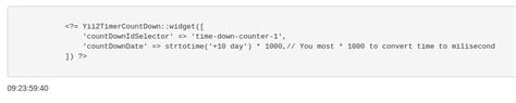 aneeshikmat yii2 time down counter extensions yii php framework