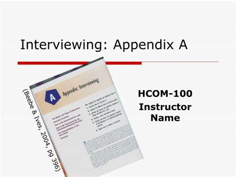PPT Interviewing Appendix A PowerPoint Presentation Free Download ID 160772