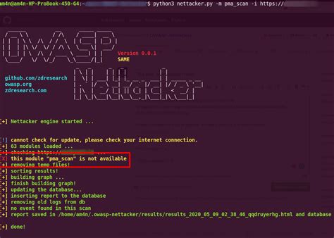 The Pmascan Module Breaks · Issue 266 · Owaspnettacker · Github