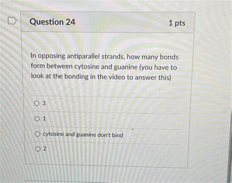 Solved Question 241ptsin Opposing Antiparallel Strands How