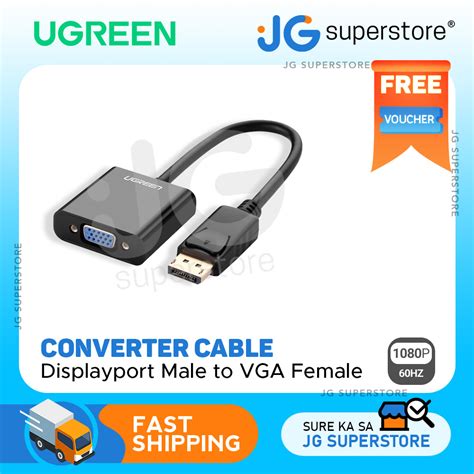 UGREEN DisplayPort DP Male To VGA Female Adapter P Hz Gold Plated ABS Aluminum Video