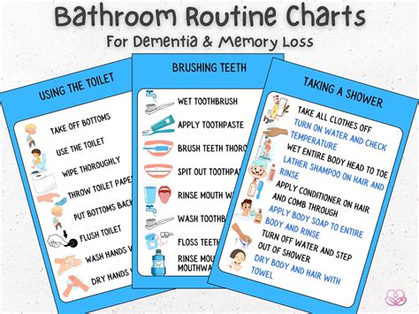 Bathroom Routine Charts For Dementia And Memory Loss Daily Routine