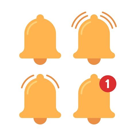 Premium Vector Notification Bell Set Flat Style