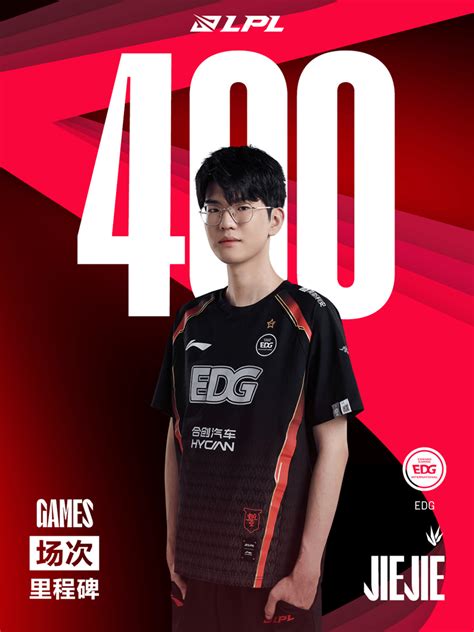 里程碑：jiejie成为lpl第八位达成400出场成就的打野选手