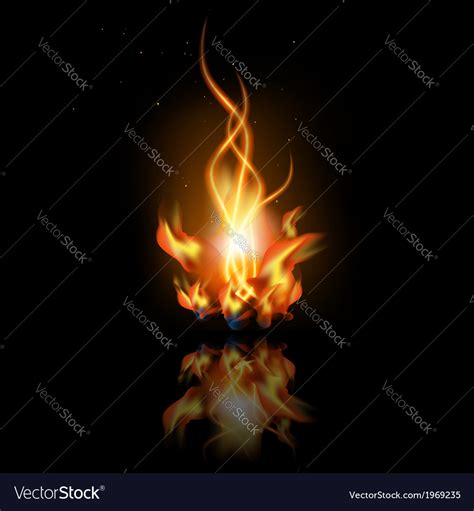 Fire With Reflection Royalty Free Vector Image