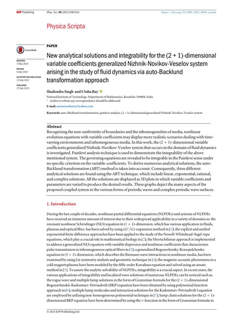 New Analytical Solutions And Integrability For The 2 1 Dimensional