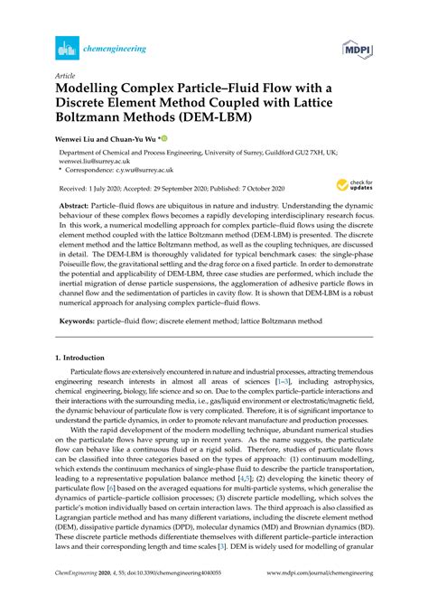 Modelling Complex Particlefluid Flow With A Discrete Element Method