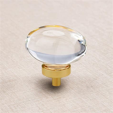 Clctk 16 Pack Glass Cabinet Knobs And Pulls Oval Crystal Knobs For