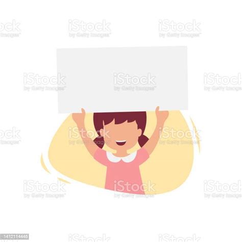 빈 배너 벡터 일러스트 레이 션을 들고있는 어린이 공란에 대한 스톡 벡터 아트 및 기타 이미지 공란 광고 교육 Istock