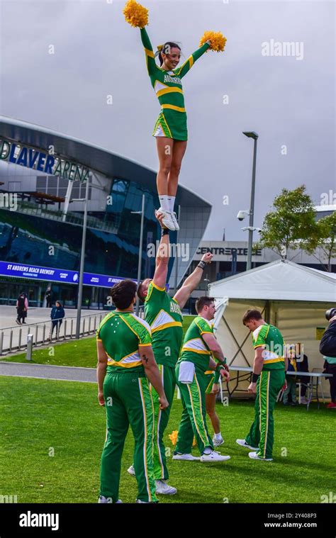 Melbourne Australia 14th Sep 2024 Australian Cheerleading Squad Are