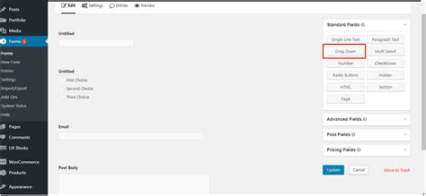 Modifying Dropdown Lists In Gravity Forms On WordPress