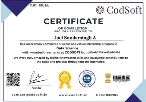 joel sundarsingh on linkedin datascience internship codsoft