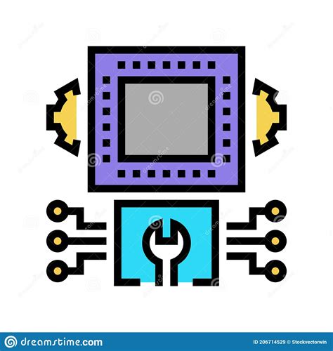 工程系统色图标矢量图 库存例证 插画 包括有 颜色 数字式 工程师 进程 筹码 错误 背包 206714529