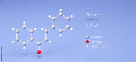 Ilustracja Bez Tantiem Chalcone Molecule Molecular Structure Flavonoid Precursor Compound 3d