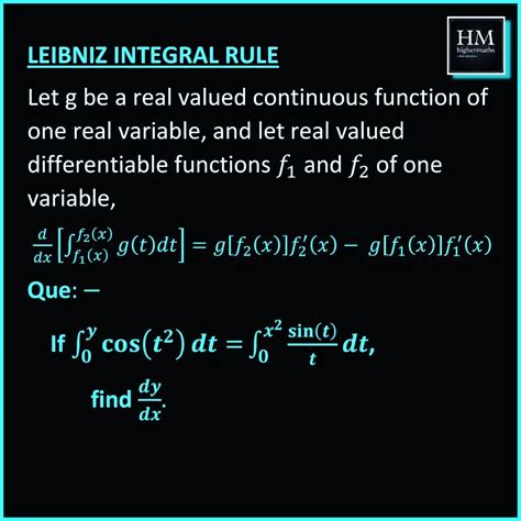 Highermaths Leibniz Integration Rule Integralcalculus