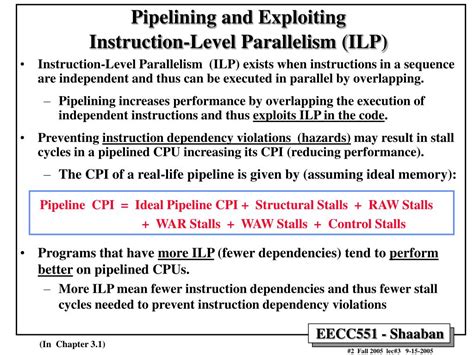 Ppt Pipelining And Exploiting Instruction Level Parallelism Ilp