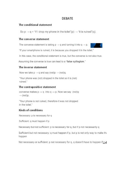 The Conditional Statement Debate Pdf Forms Of Government Fallacy