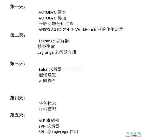 Ansys Autodyn官方教材，5天基础培训，实例详讲，共享优质学习资源 Ansys培训、ansys有限元培训、ansys