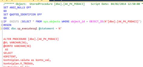 Server Opens Stored Procedure Like Unicode Stack Overflow