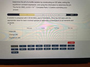 Answered: Determine the pH of a buffer solution by constructing an ICE ...