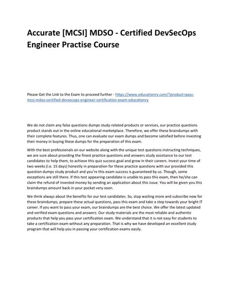 Ppt [mcsi] Mdso Certified Devsecops Engineer Powerpoint