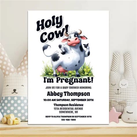 Holy Cow Baby Shower Invitation Zazzle