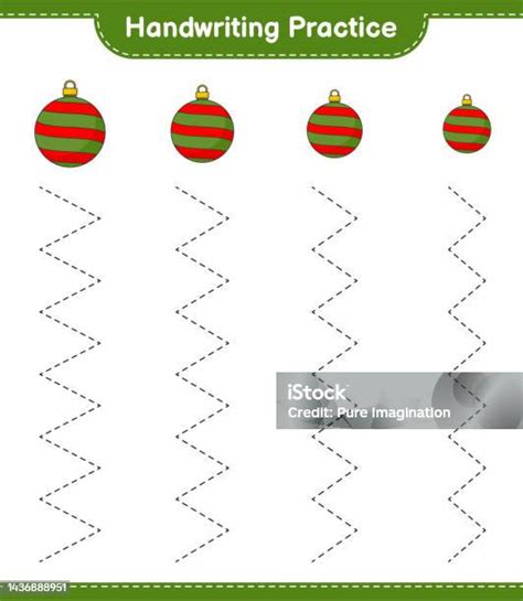 필기 연습 크리스마스 공의 추적 라인 교육 어린이 게임 인쇄 가능한 워크 시트 벡터 일러스트 레이 션 0명에 대한 스톡 벡터 아트 및 기타 이미지 Istock