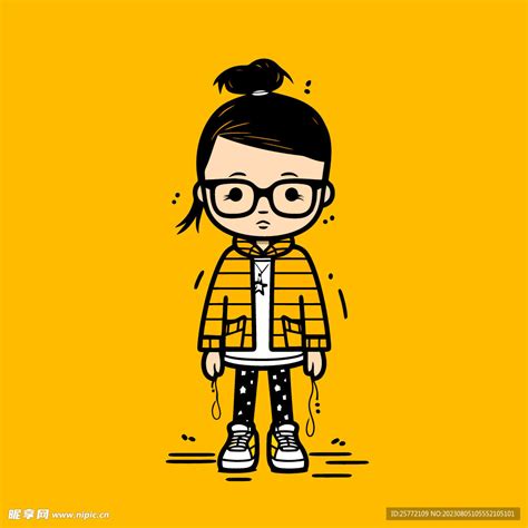 黄色头发简笔画人物设计图 动漫人物 动漫动画 设计图库 昵图网