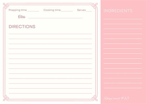 Blank Recipe Card