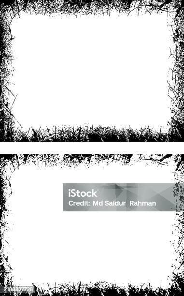 흑인과 백인 대조 그런 지 질감 사진 프레임 예술적 시각적 디스플레이를위한 고민 및 흩뿌려진 질감과 직사각형 프레임의 듀오 0명에 대한 스톡 벡터 아트 및 기타 이미지