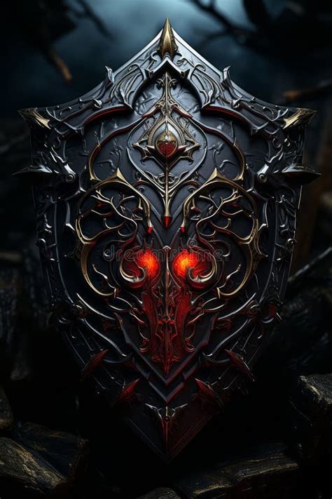 Dark Fantasy Shield Ai Generated Stock Illustration Illustration Of