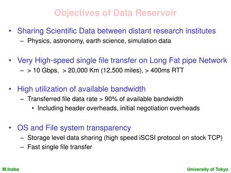 PPT Transmission Rate Controlled TCP In Data Reservoir Software Control Approach Mary