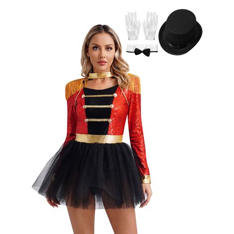 Us Womens Ringmaster Costume Set Circus Ring Master Lion Tamer Fancy