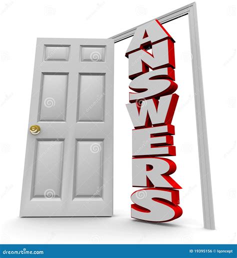 Doorway To Answers Open Door To Answer Questions Stock Photo Cartoondealer
