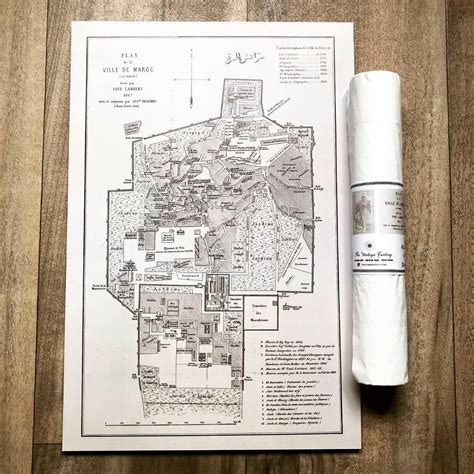 Old Map Of Marrakech 1867 Vintage Style