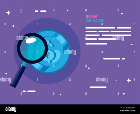 Scan Qr Code And Coin With Magnifying Glass Stock Vector Image And Art